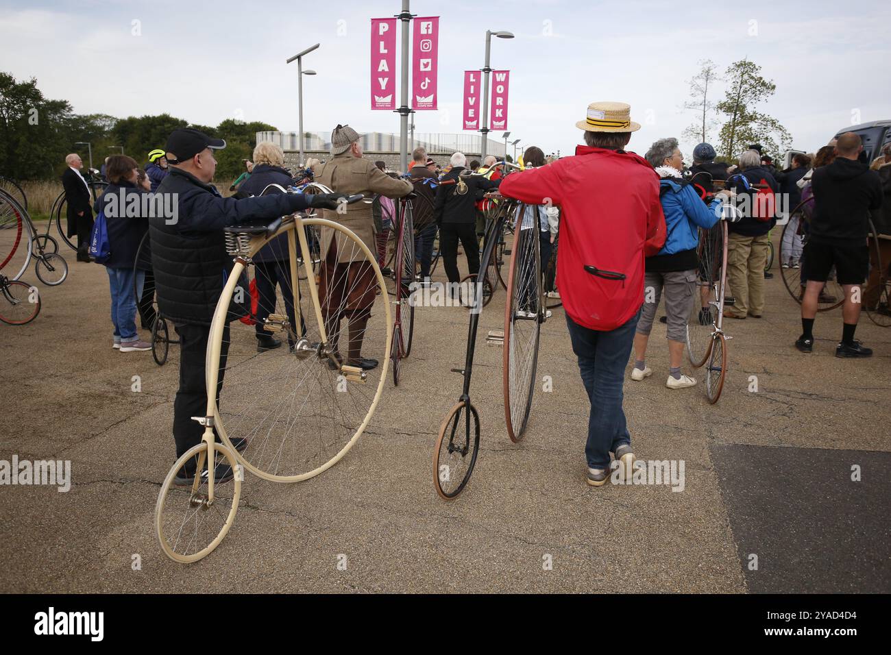 13 October 2024, London Olympic Park, London Penny Farthing Cyclists ...
