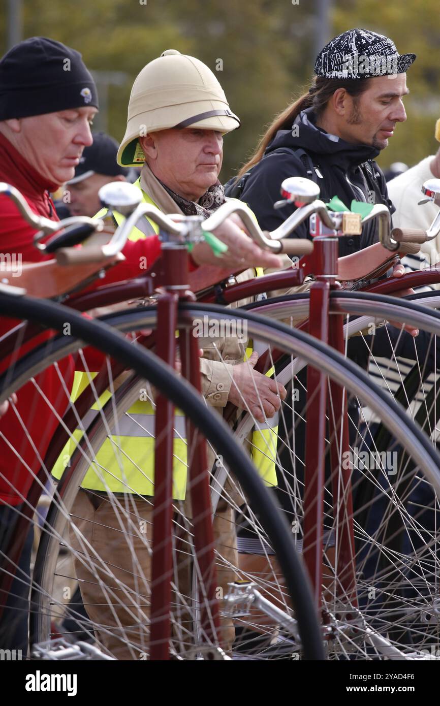 13 October 2024, London Olympic Park, London Penny Farthing Cyclists ...