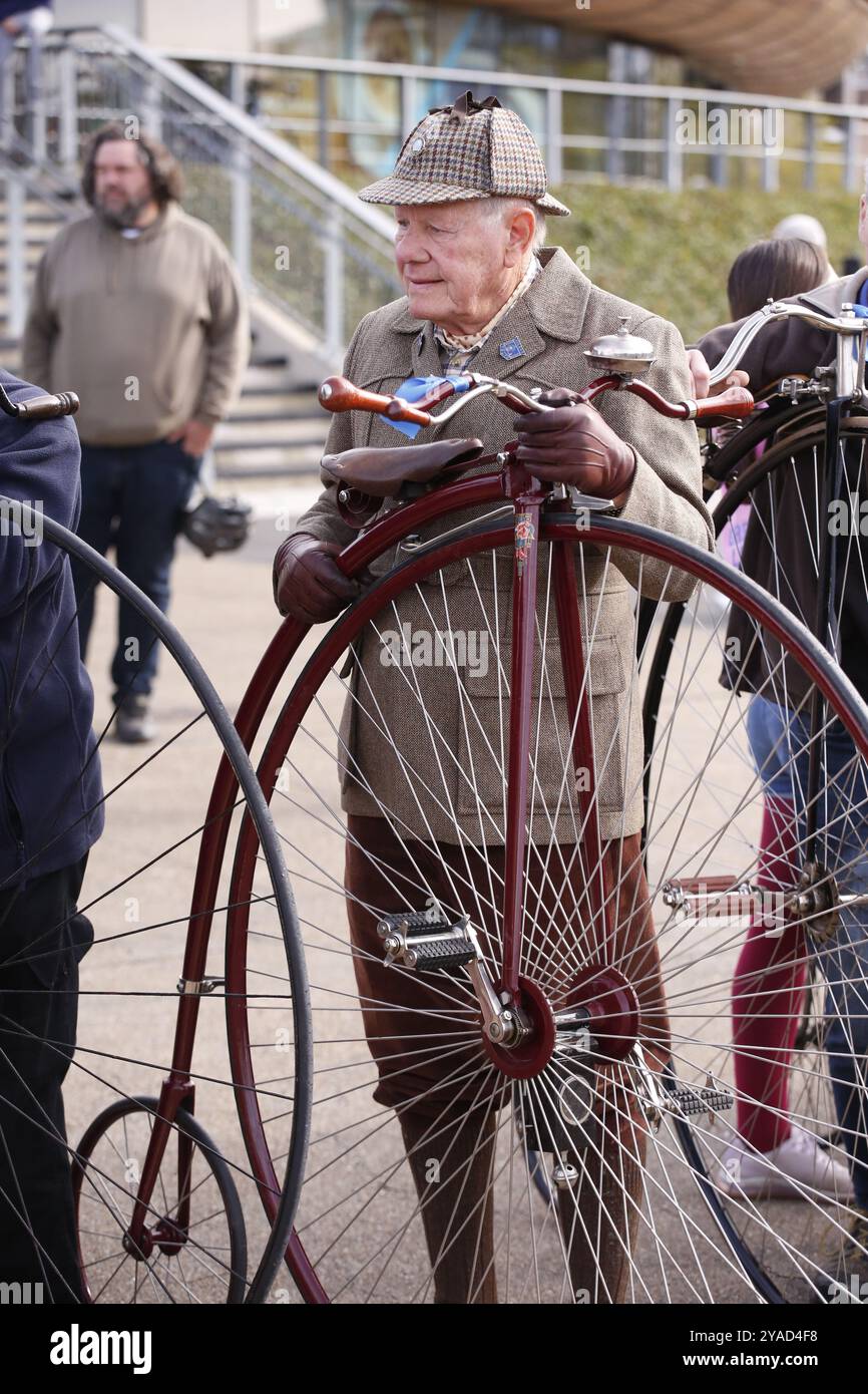 13 October 2024, London Olympic Park, London Penny Farthing Cyclists ...