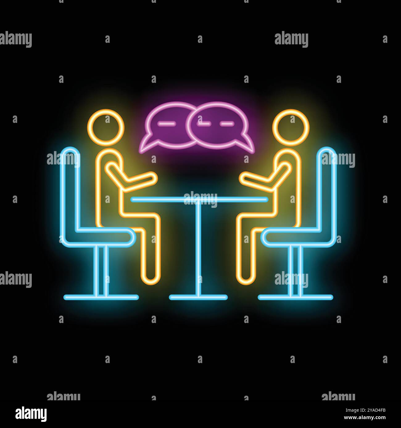 Interview glowing neon sign hi-res stock photography and images - Alamy