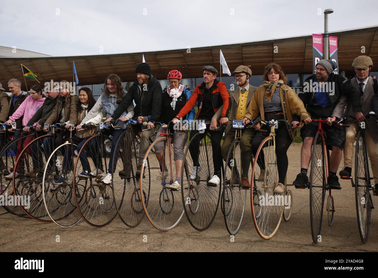 13 October 2024, London Olympic Park, London Penny Farthing Cyclists ...