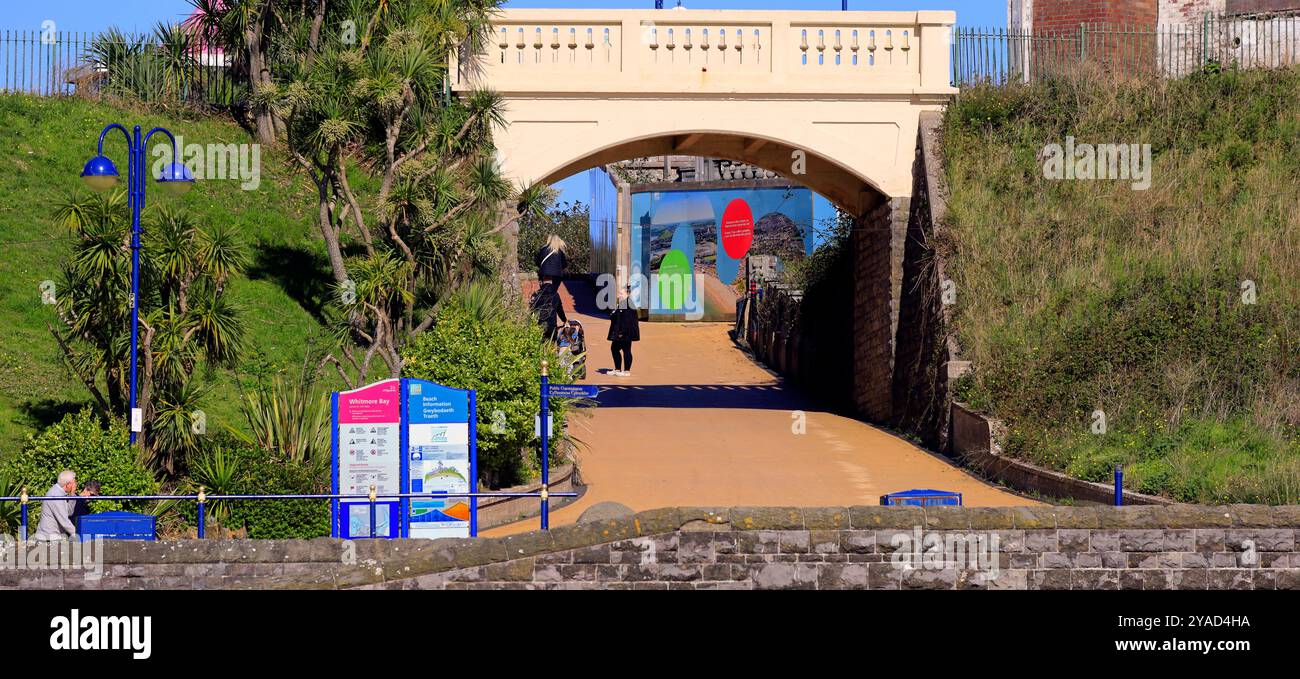 Bridge leading to the beach at Barry Island, South Wales, UK. Taken ...