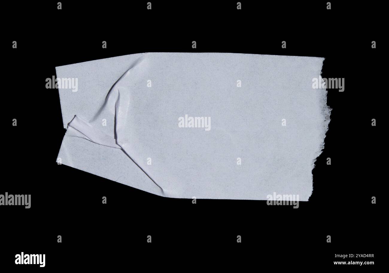 Adhesive white ripped paper tape isolated on black background Stock ...