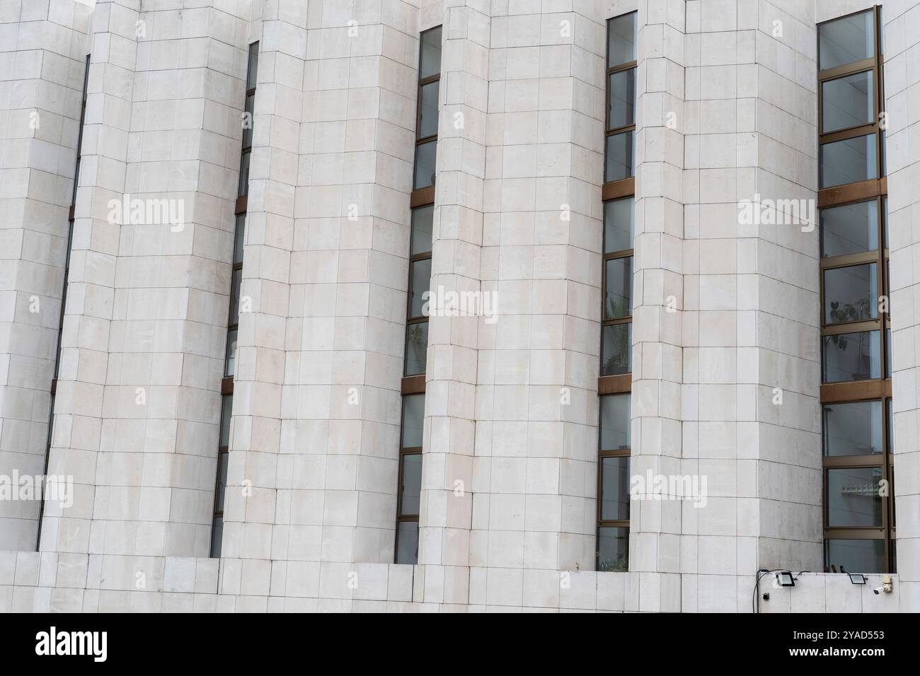 Rhythm in Architecture: White Wall with Rectangular Glass Windows Stock ...