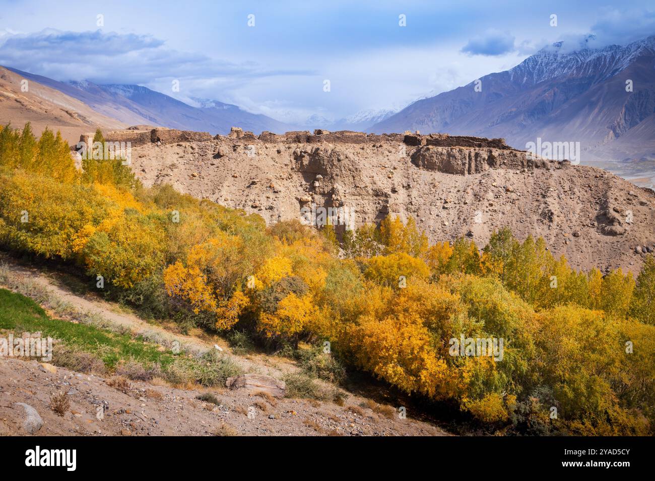 Yamchun Fort ruins near Vrang village in Tajikistan. Yamchun Fort is an ...