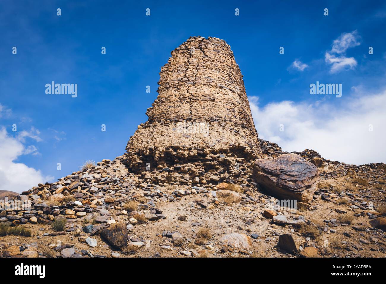 Yamchun Fort ruins near Vrang village in Tajikistan. Yamchun Fort is an ...