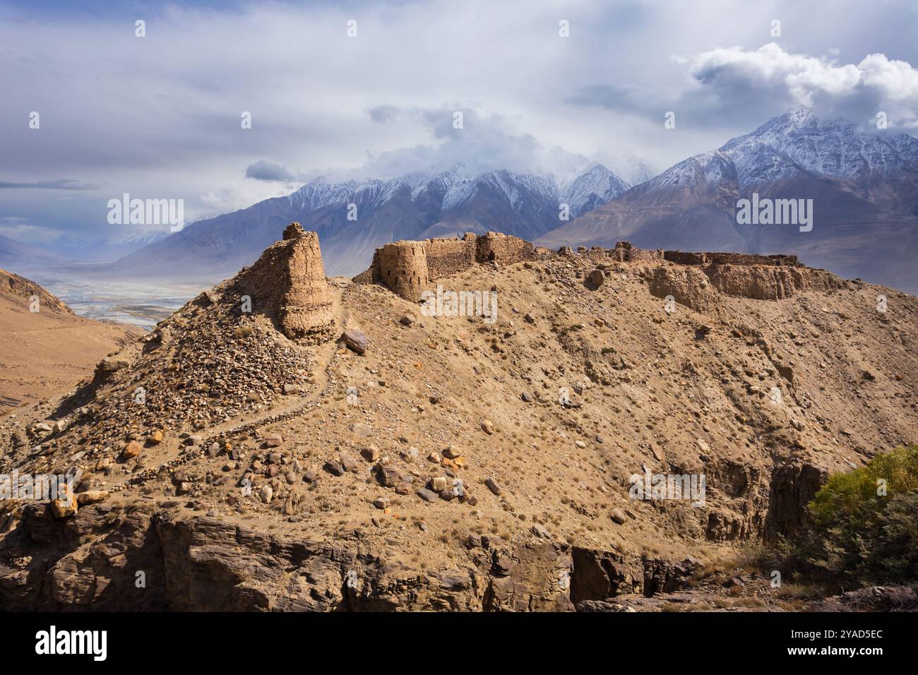 Yamchun Fort ruins near Vrang village in Tajikistan. Yamchun Fort is an ...
