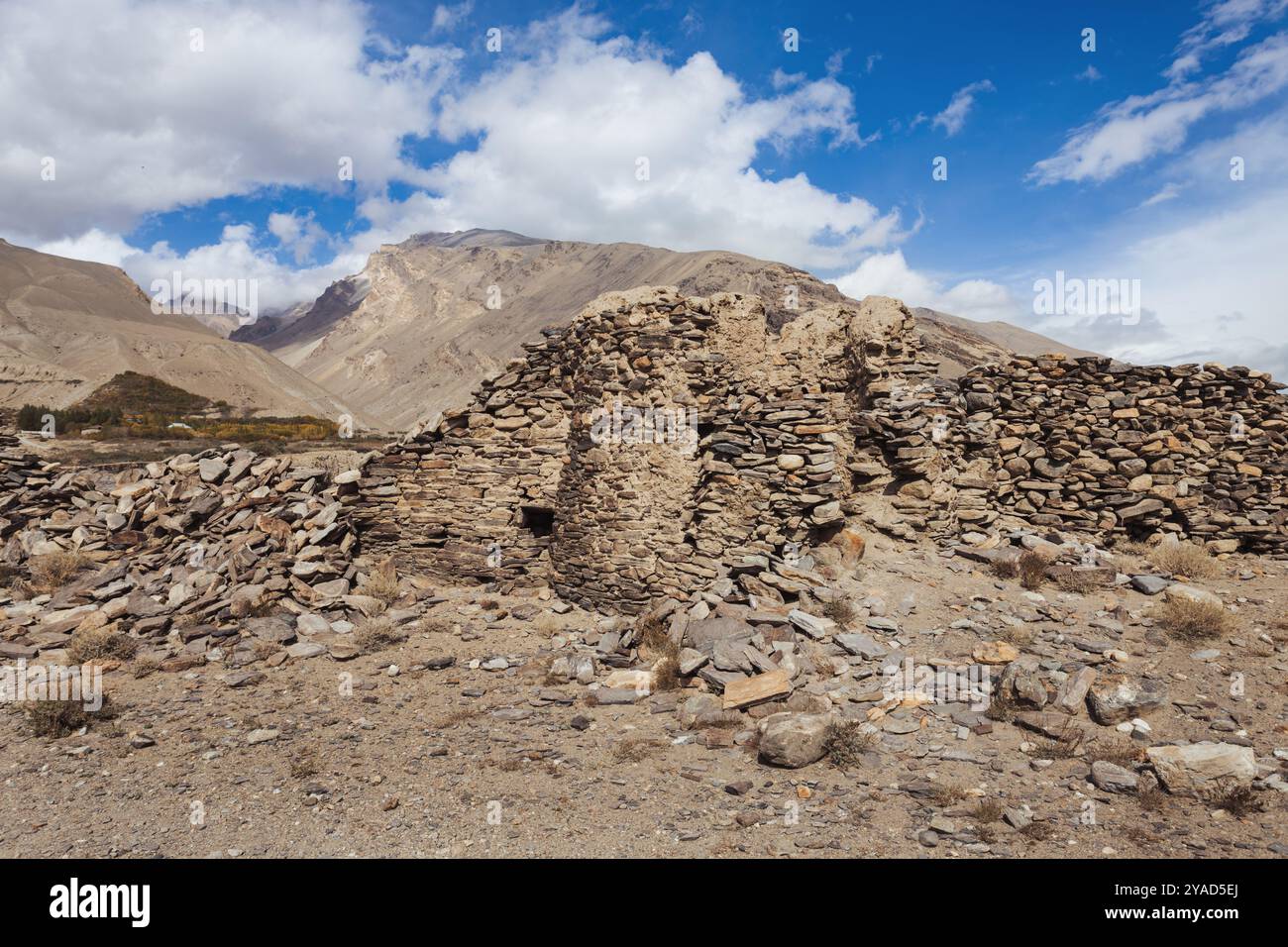 Yamchun Fort ruins near Vrang village in Tajikistan. Yamchun Fort is an ...