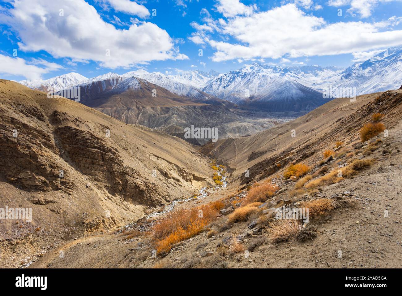 The Wakhan Corridor mountain landscape view from the Pamir highway ...