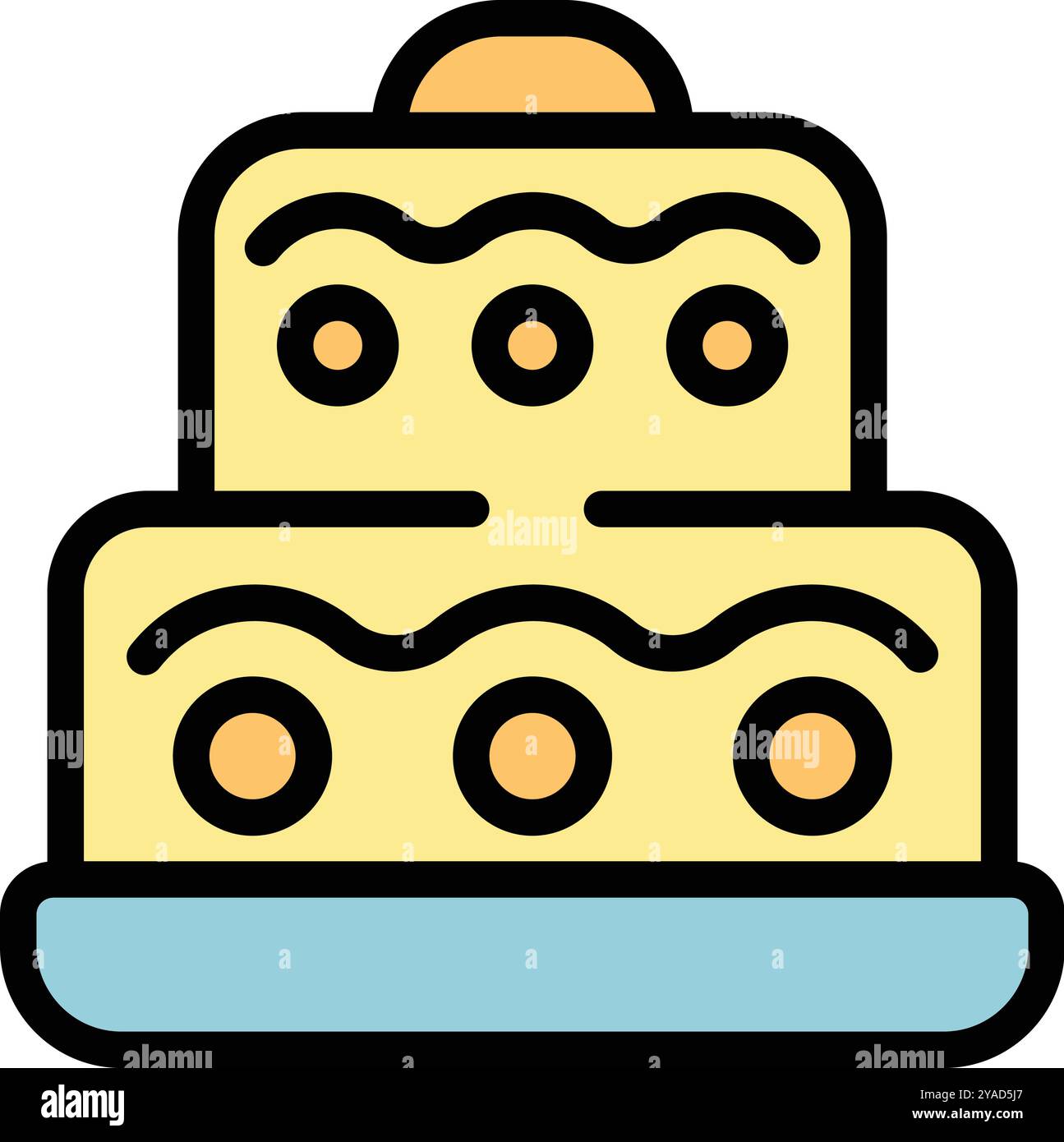 This minimalist vector illustration of a cake is isolated on a white ...