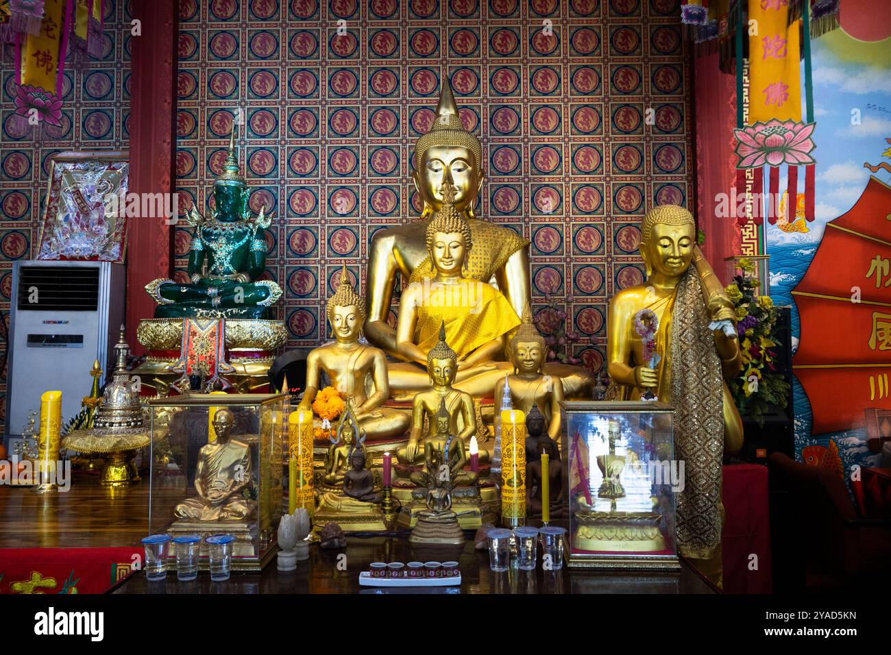 Antique buddha statue in ancient Chao Por Samret and Guan Yu chinese ...