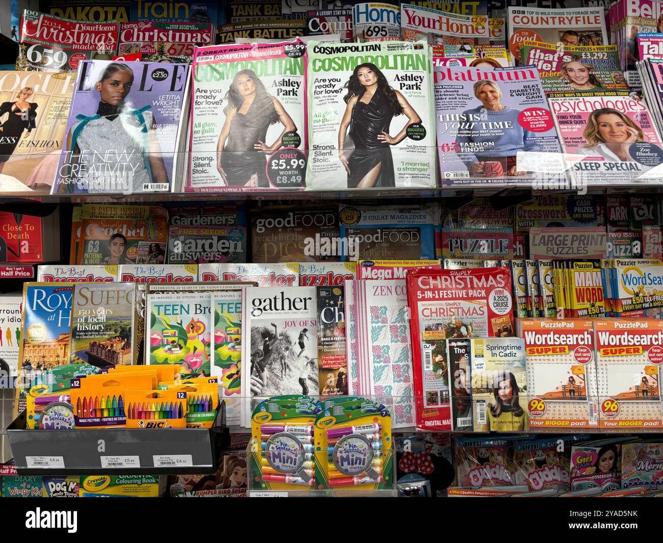 Display rack of magazines, UK Stock Photo - Alamy
