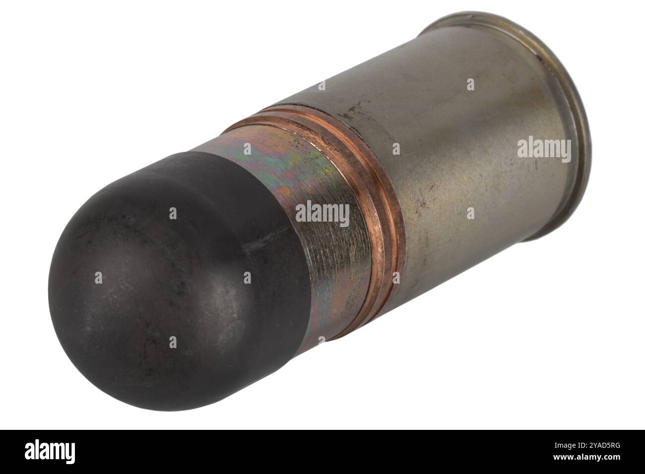 40mm hi-velocity grenade isolated on a white Stock Photo - Alamy