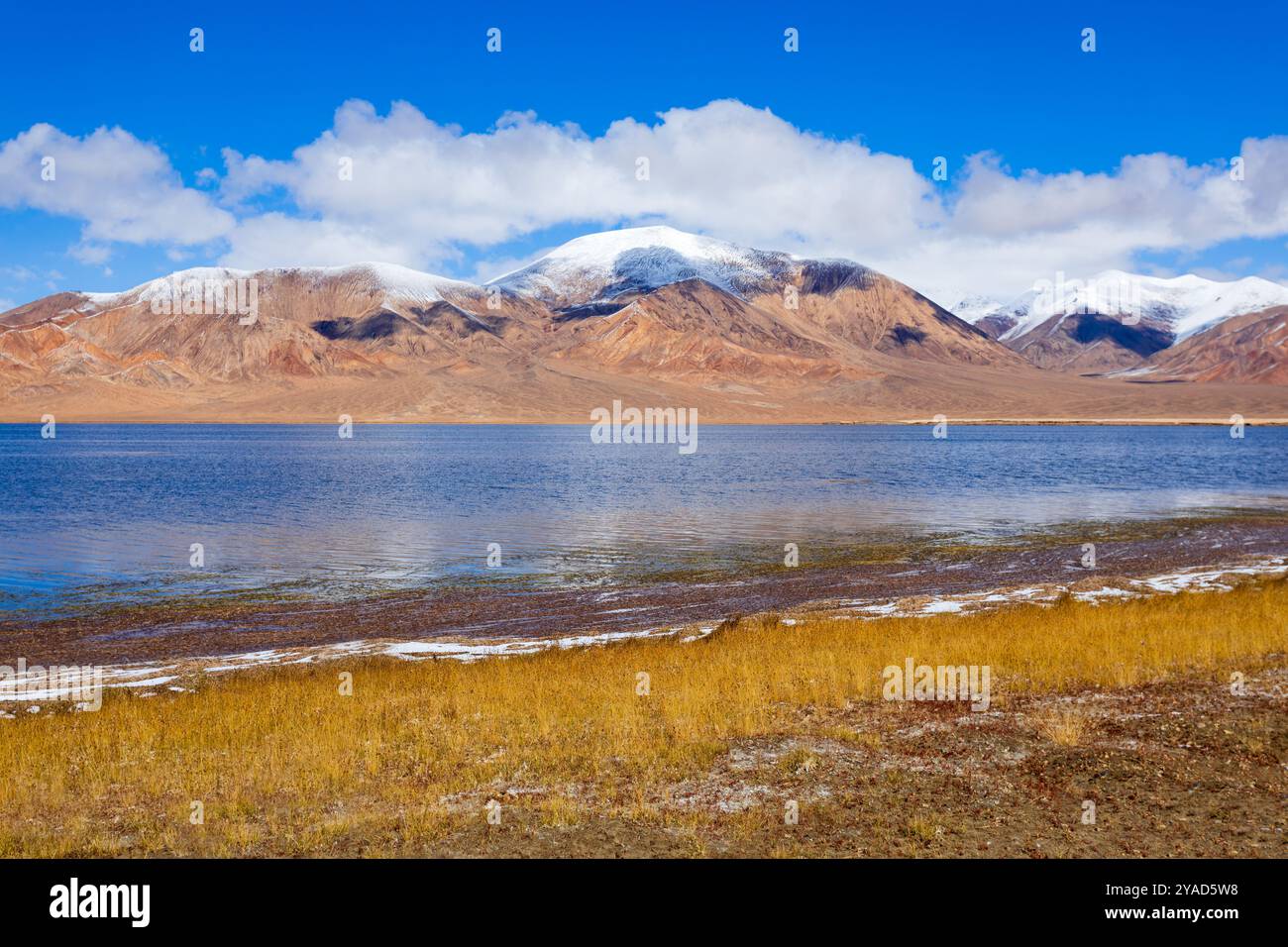 Rangkul lake and Pamir mountains landscape. Rangkul lake is located ...