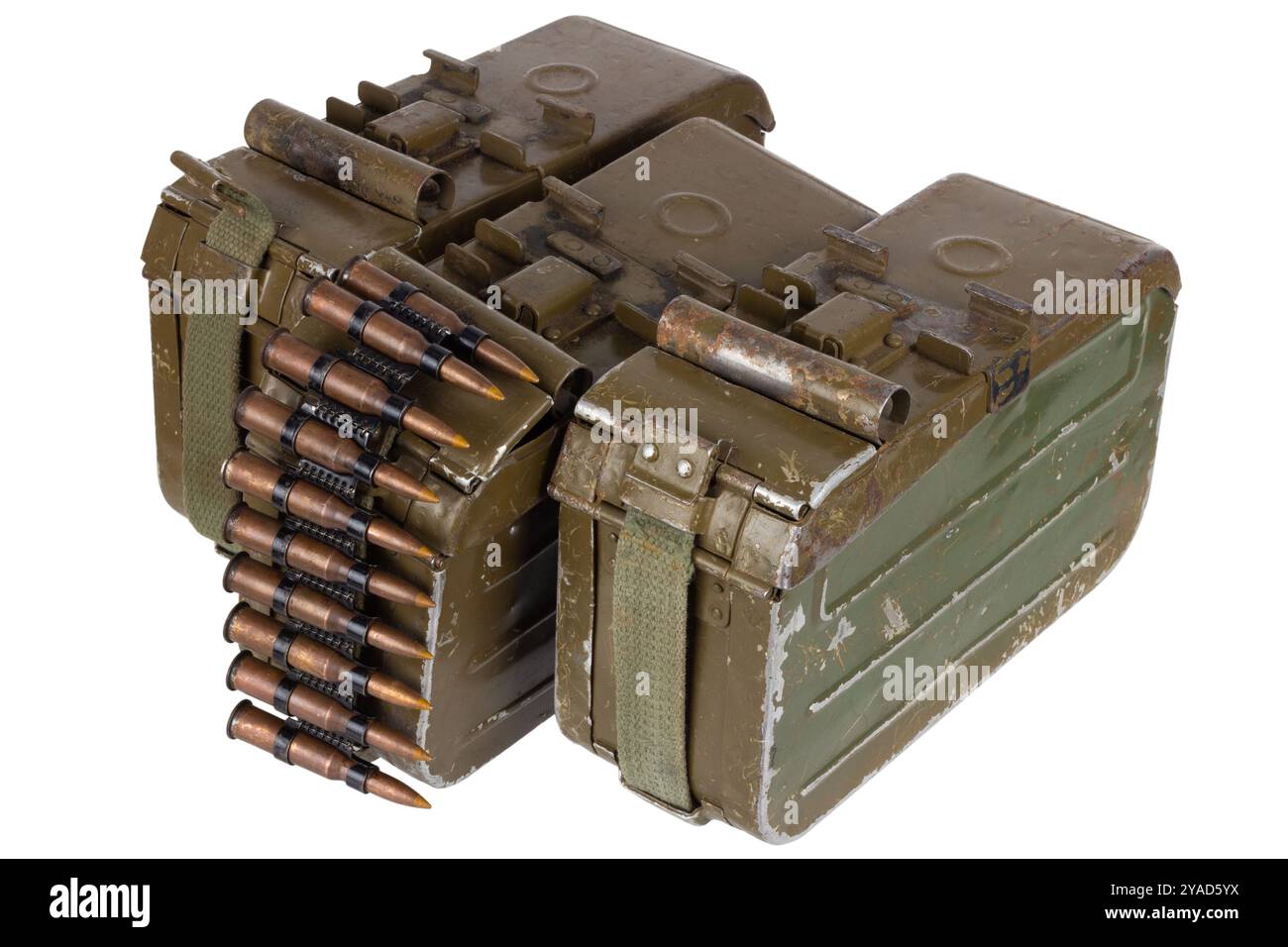 Ammo box with ammunition belt and 7.62 mm cartridges for kalashnikov PK ...