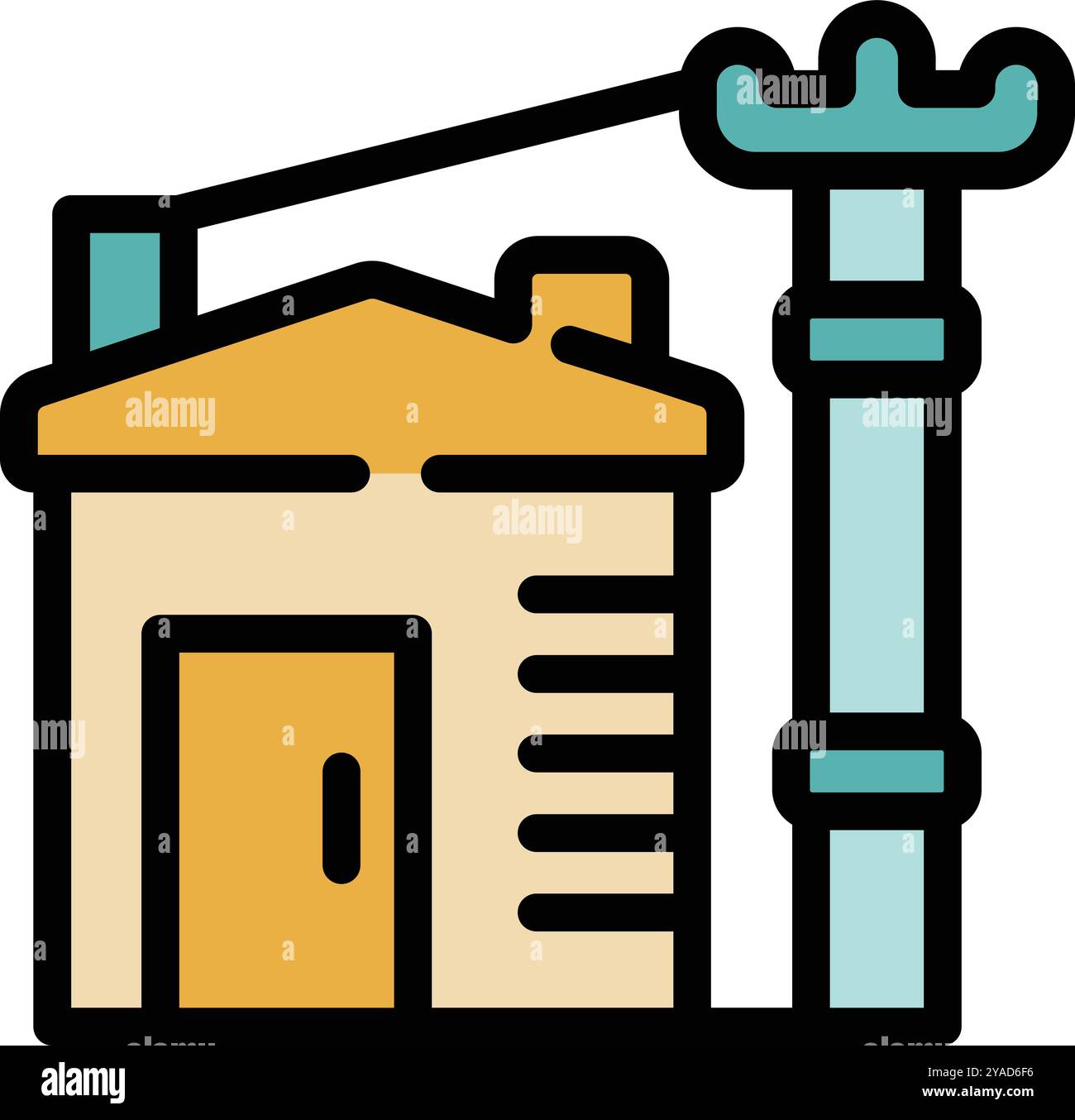 House connected to electricity lines Stock Vector Images - Alamy