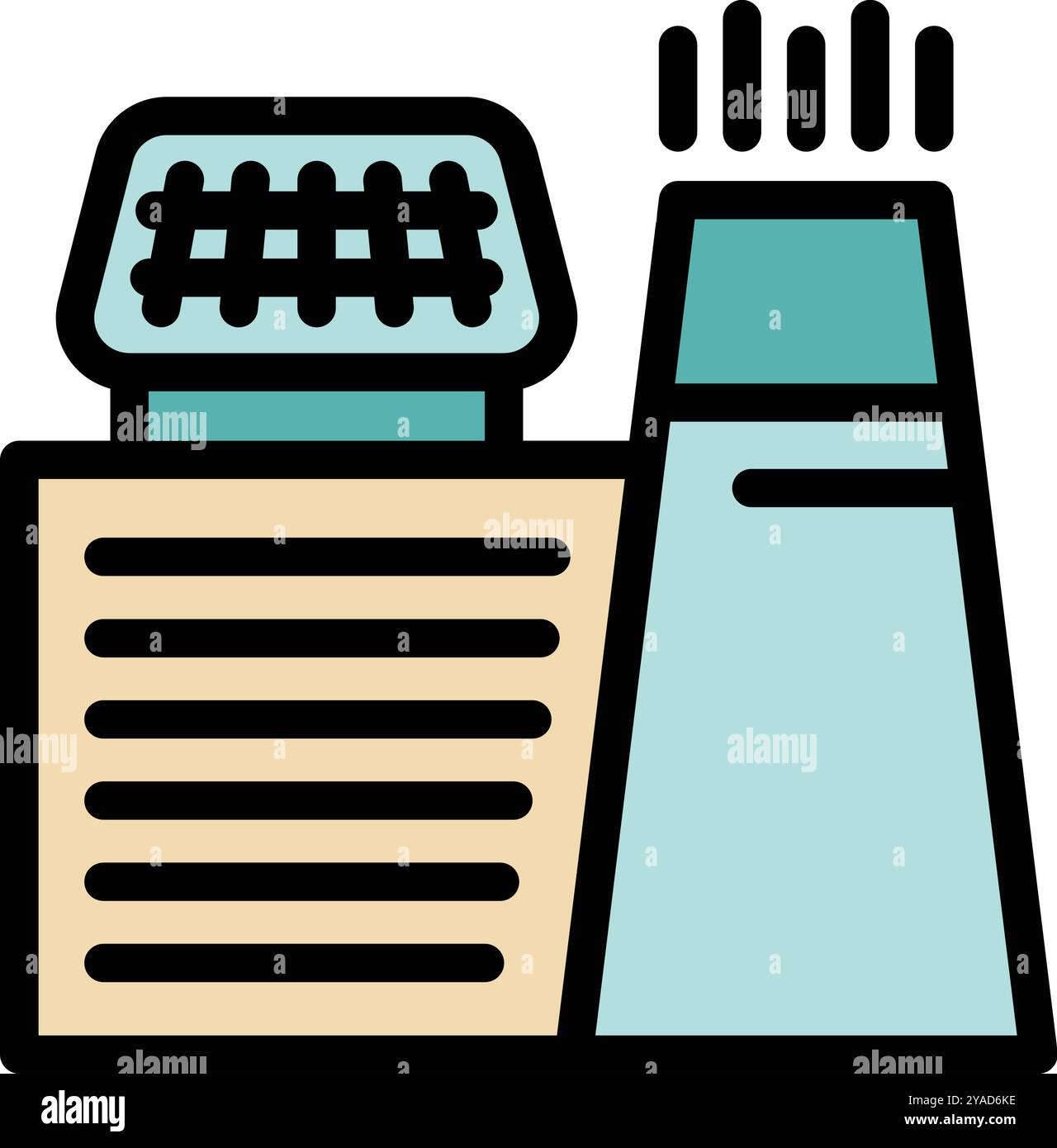 This icon represents a factory using both traditional energy sources ...