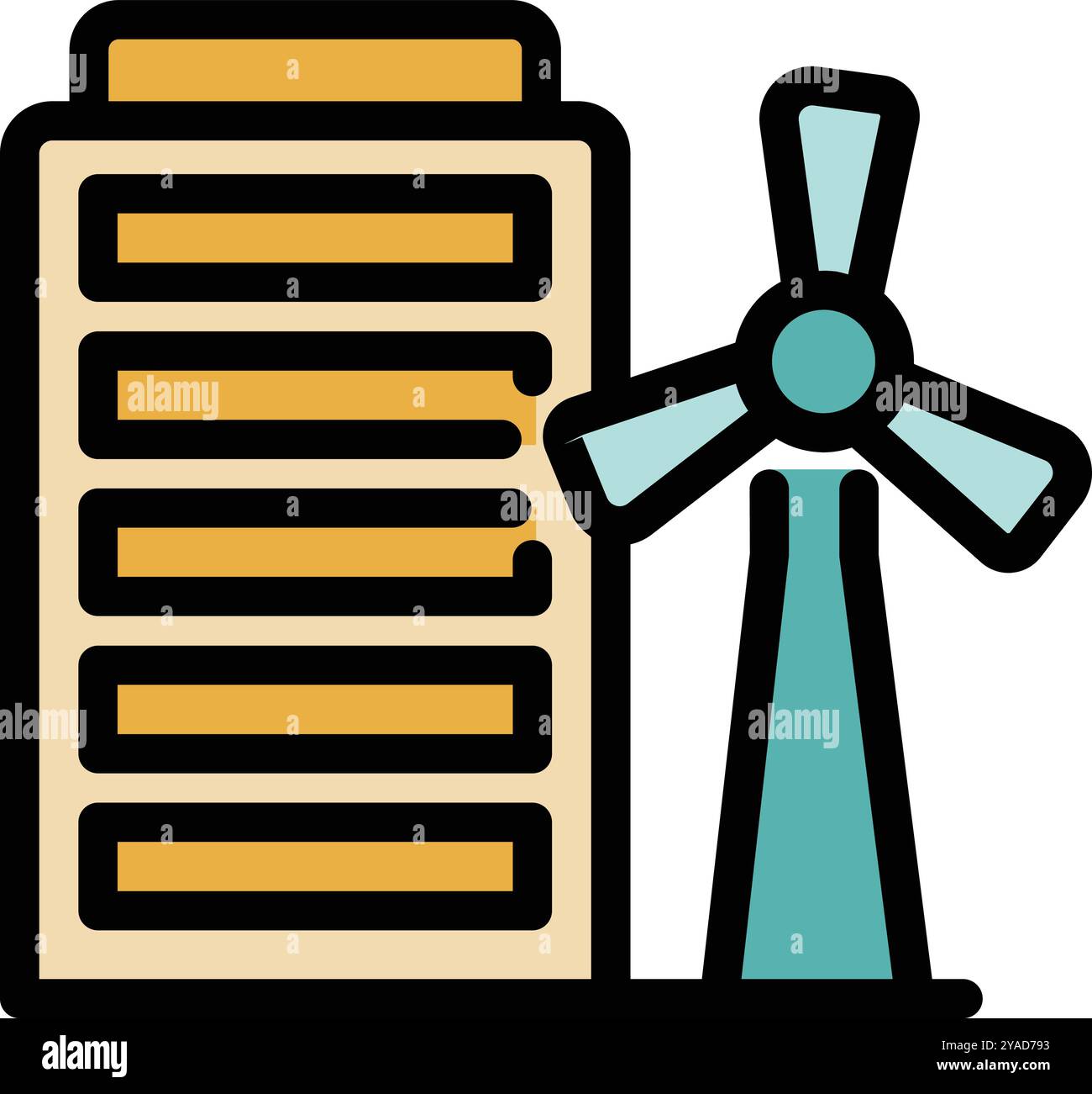 Modern building is using a wind turbine to power its electricity and ...