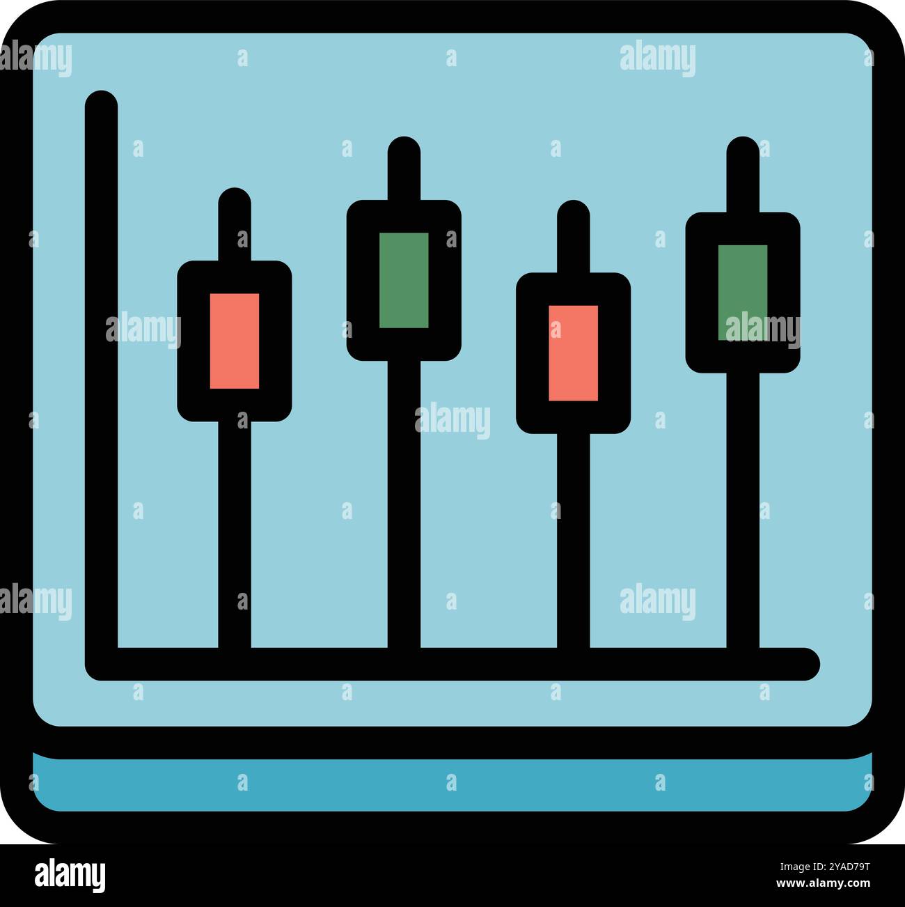 Audio mixer console panel showing recording levels for sound engineer ...