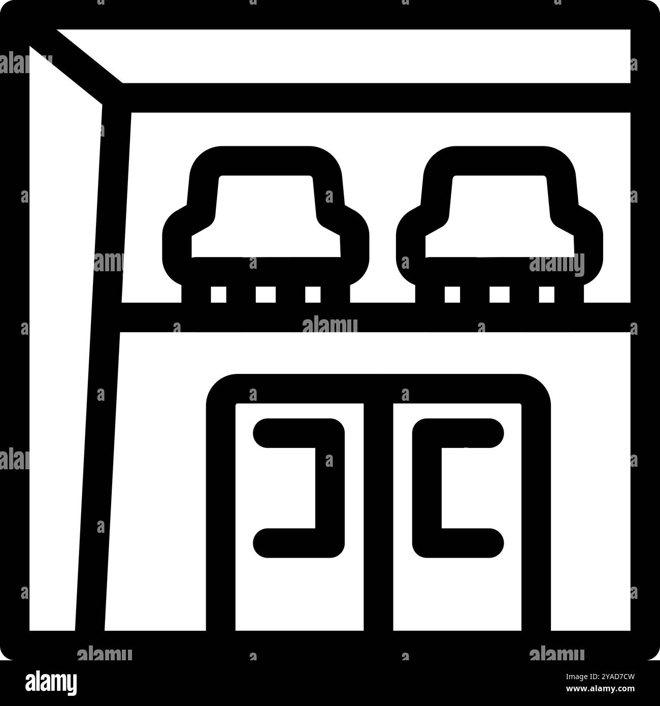 Simple vector showing a waiting room with seats and a closed door Stock ...