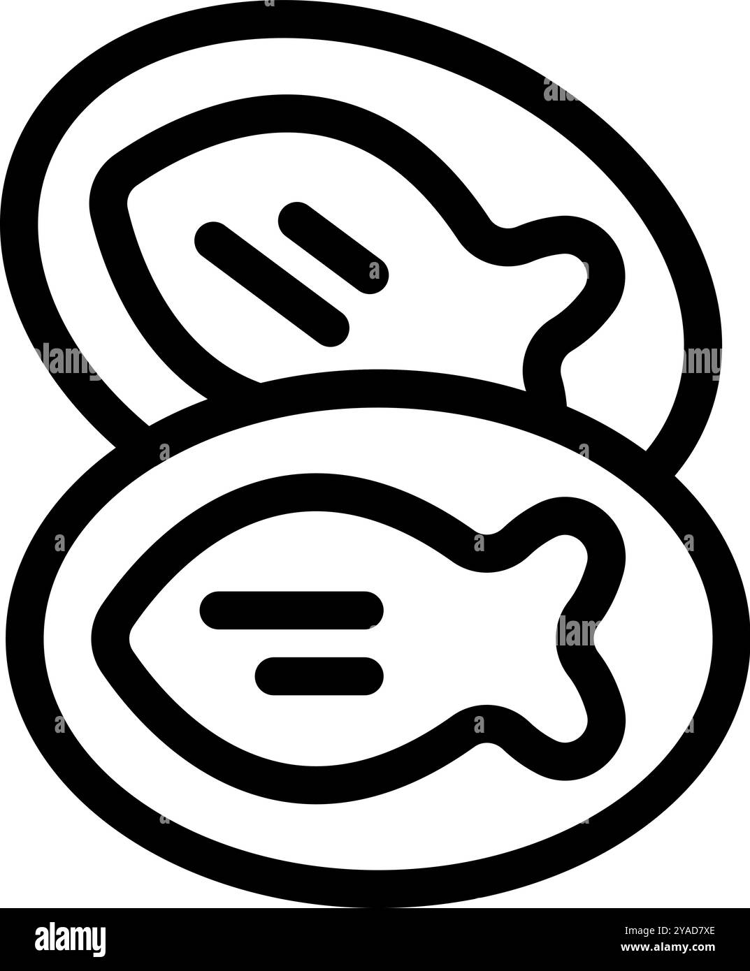 Simple line vector icon of two taiyaki, a popular japanese street food ...