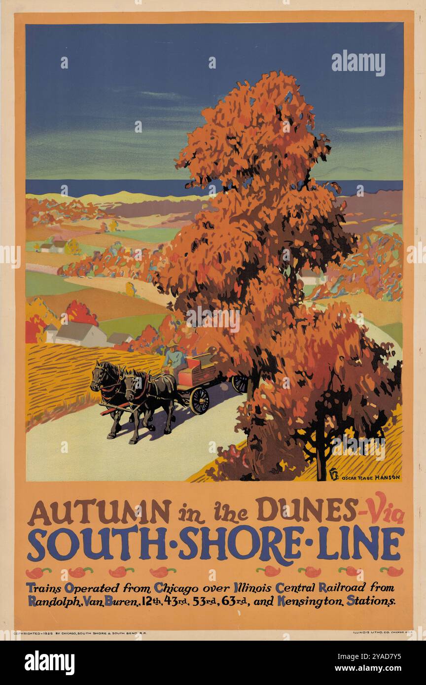 Autumn In the Indiana Dunes National and State Parks. Poster from the ...