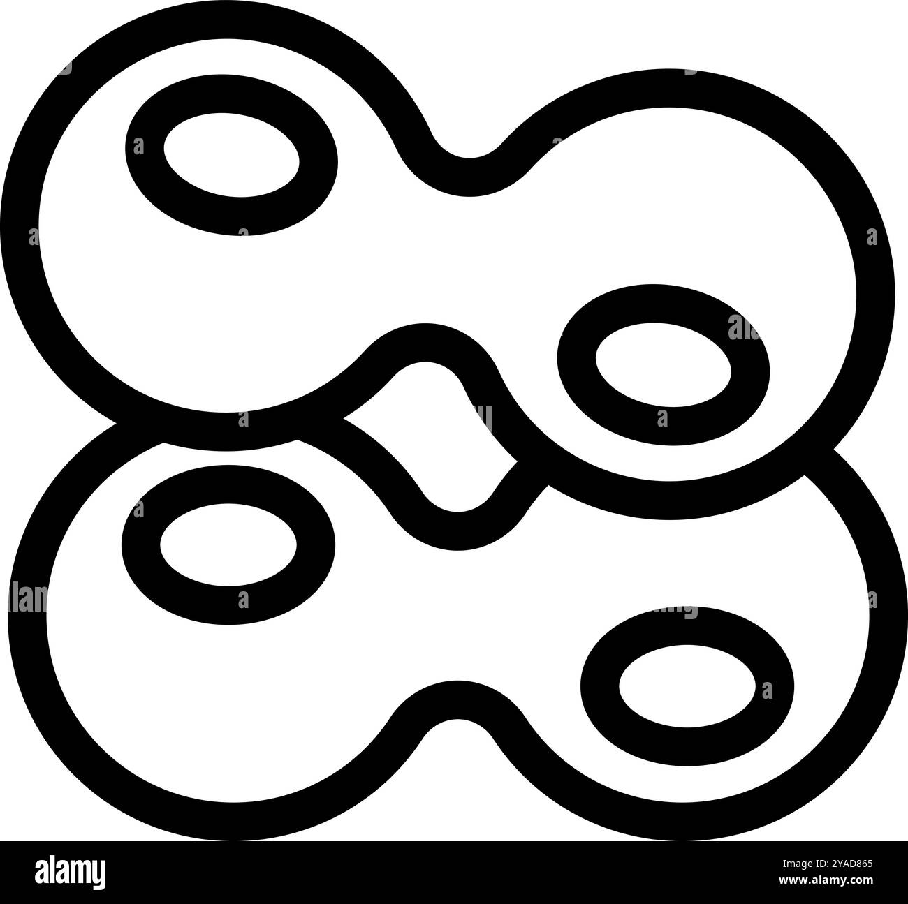 Simple vector icon representing two cells dividing by meiosis, a type of cell division Stock ...