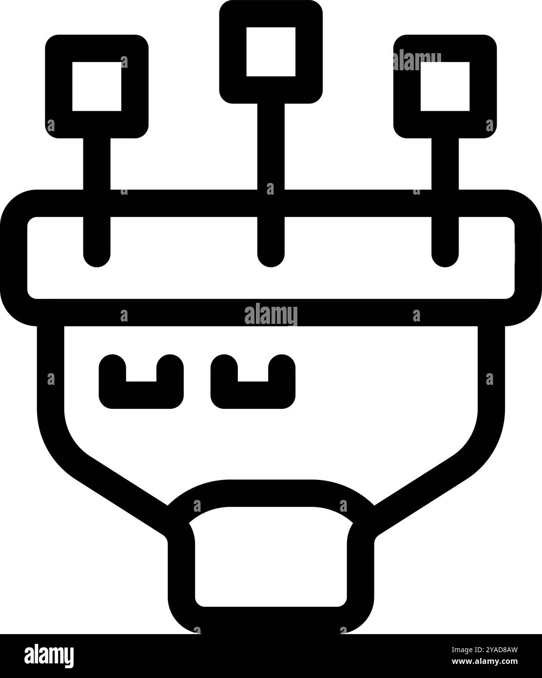 Simple bold outline icon representing a router providing a wireless ...