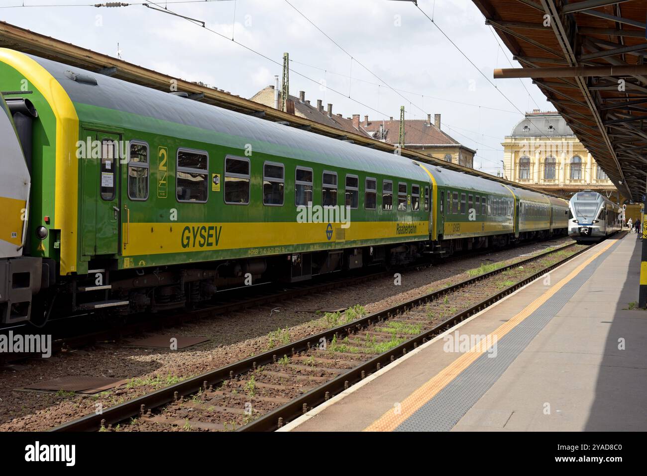 A Raaberbahn or GYSEV train in Keleti railway station, Budapest, June ...