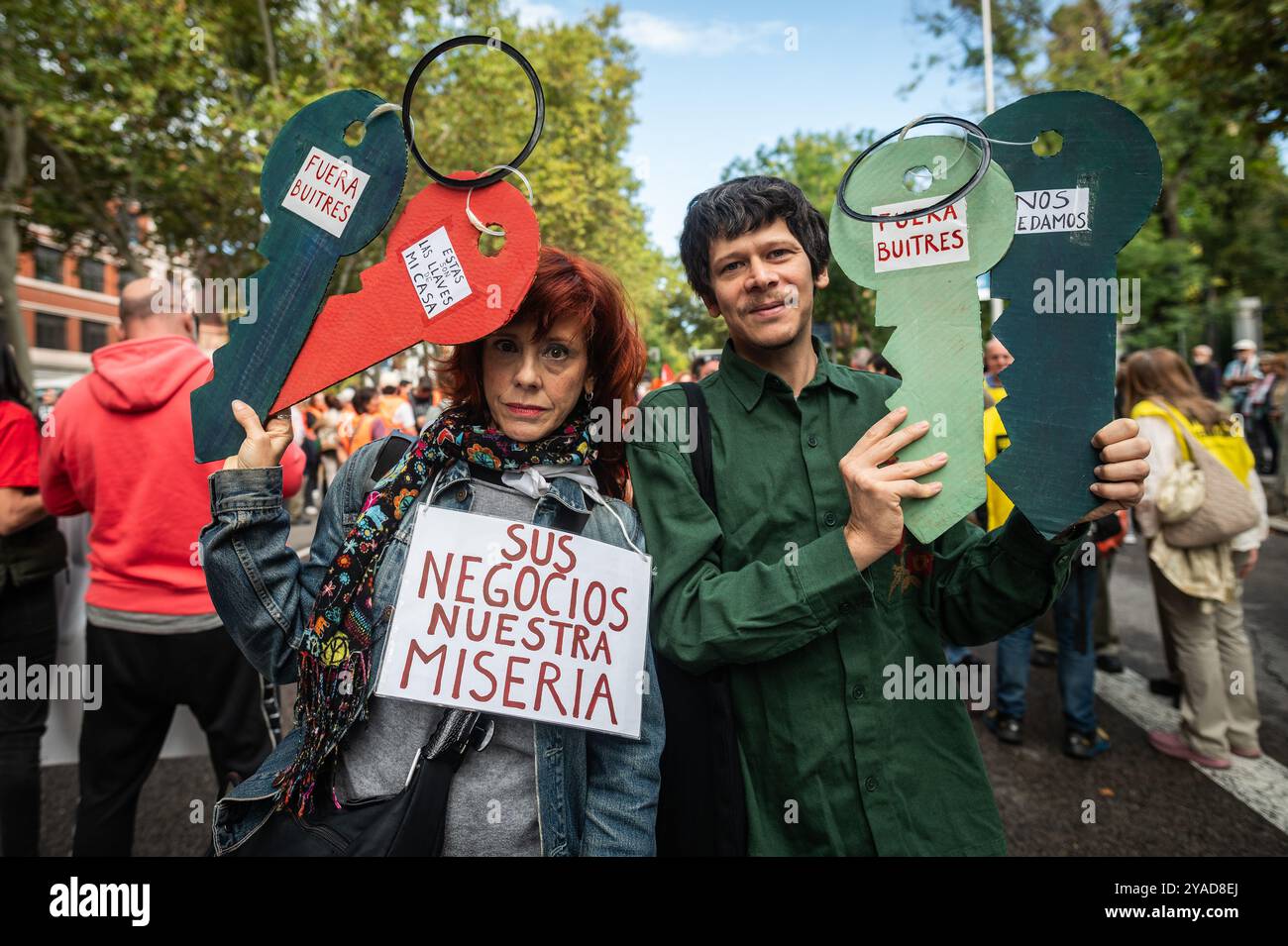 People carrying placards during a protest. Thousands of people have ...