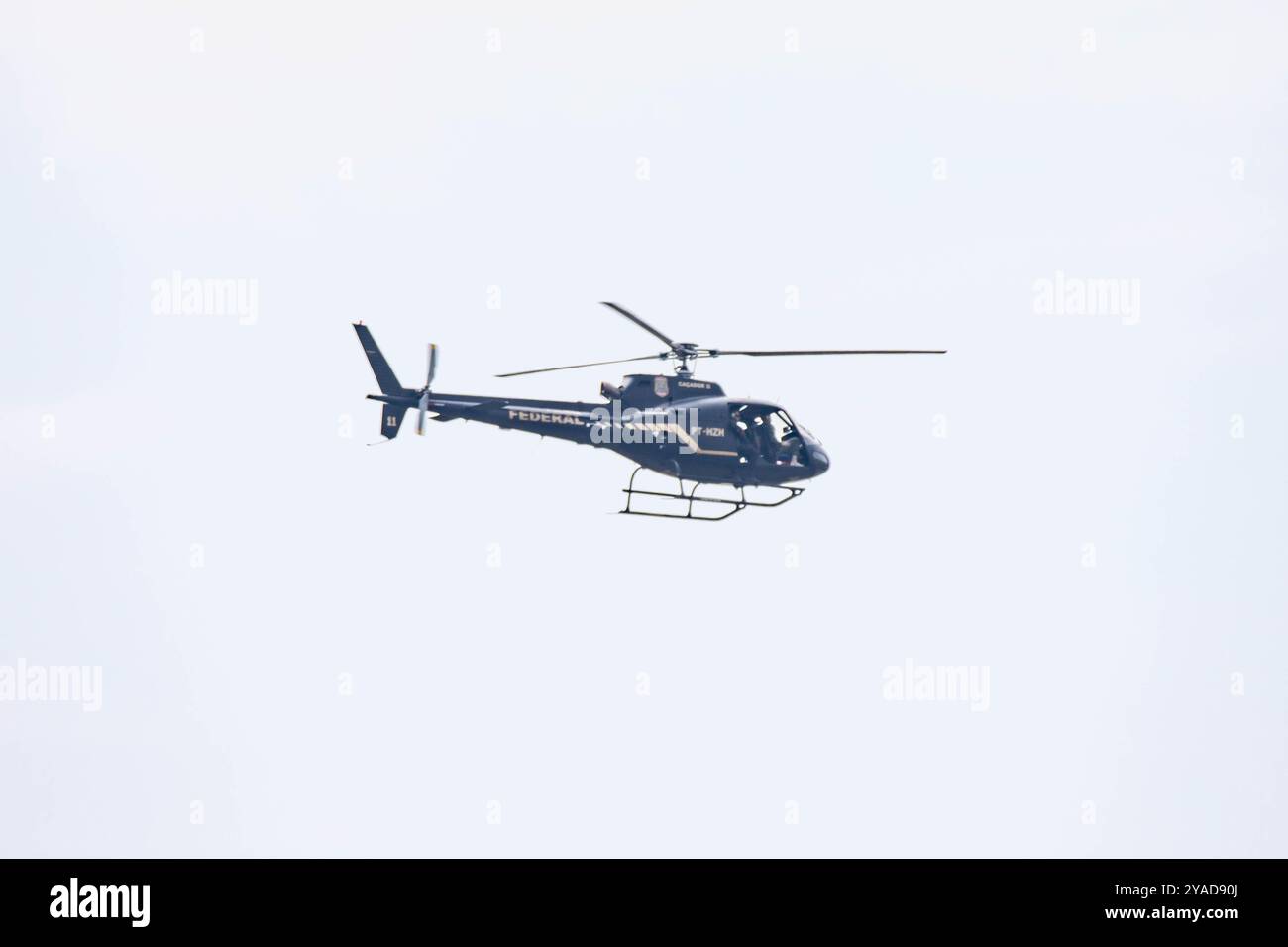 Brazil October 14, 2024: Brazilian Federal Police helicopter flying ...