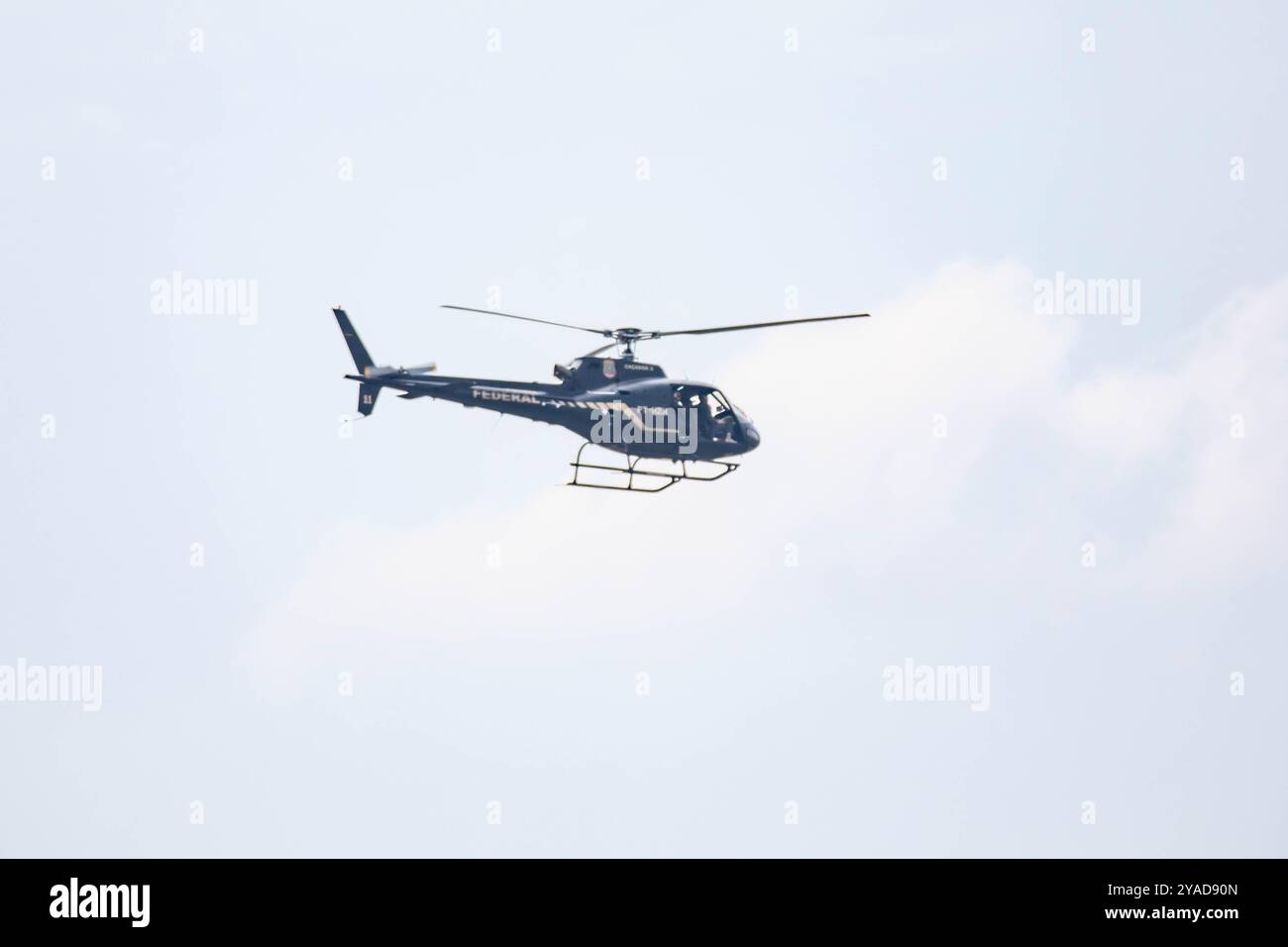 Brazil October 14, 2024: Brazilian Federal Police helicopter flying ...