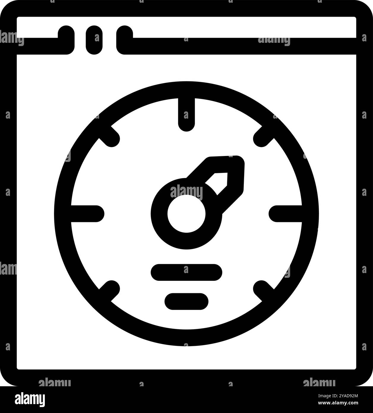 Simple Icon Depicting A Website Loading Speed Test With A Speedometer Gauge Indicating Fast
