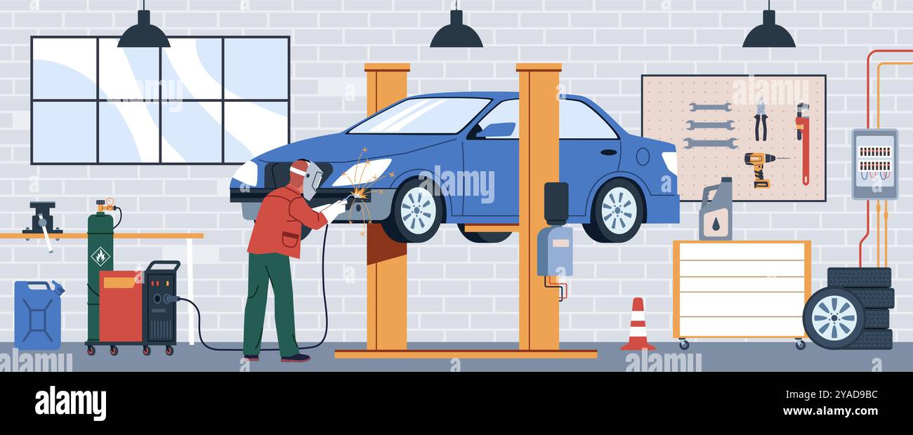Welding shop Stock Vector Images - Alamy