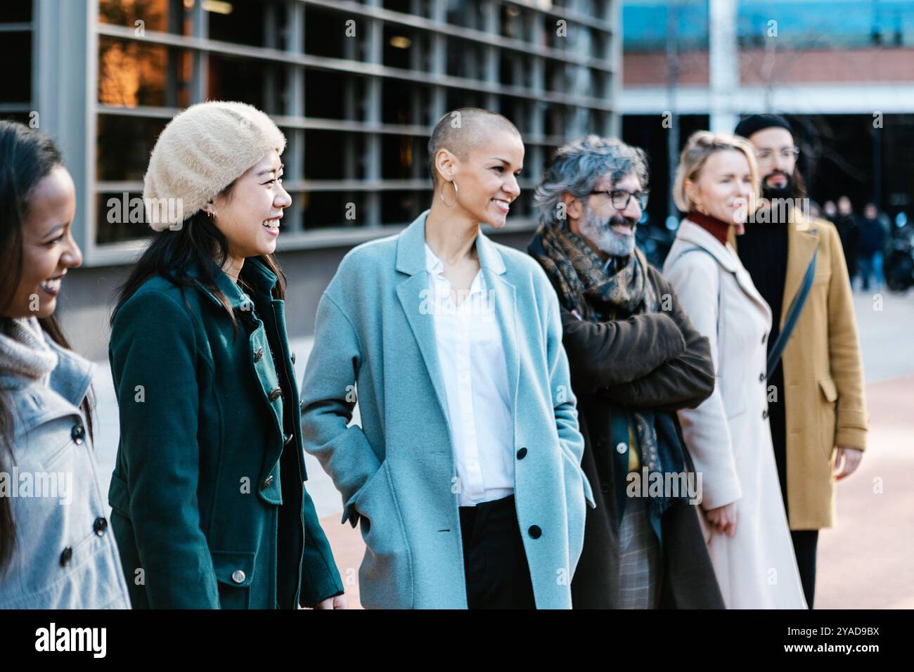 Group businesspeople standing outside building hi-res stock photography ...