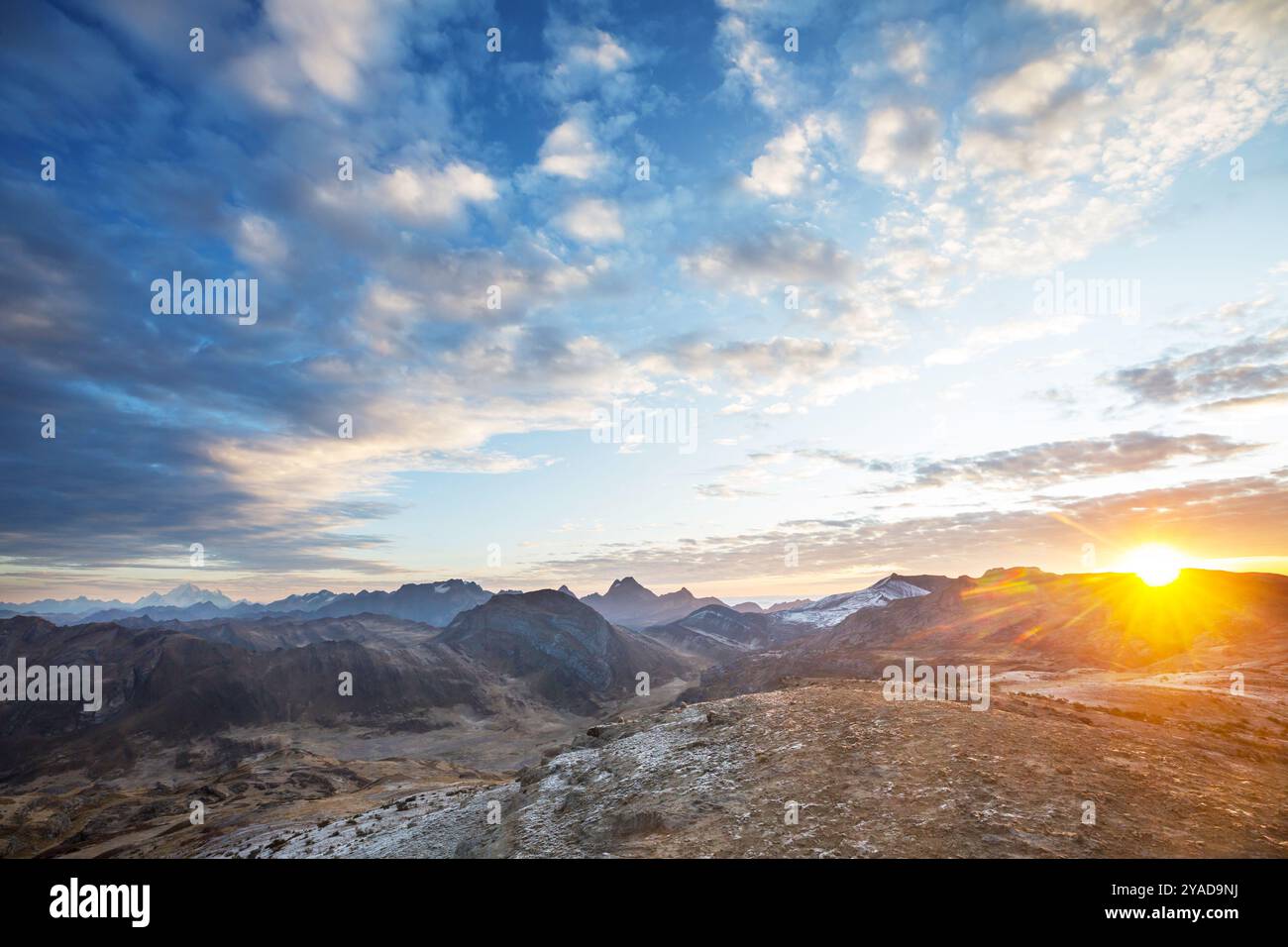 Scenic Sunset in the mountains. Beautiful natural background ...