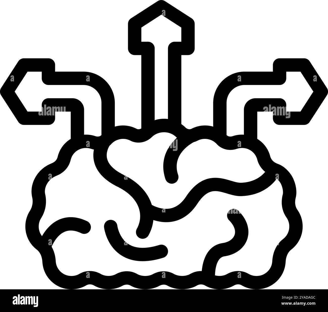 Concept of choosing right way, brain making decisions, different ...