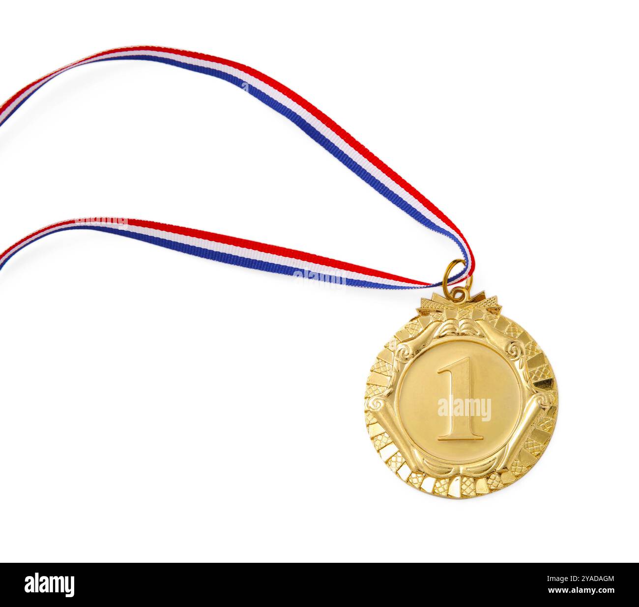 Golden medal striped ribbon Cut Out Stock Images & Pictures - Alamy