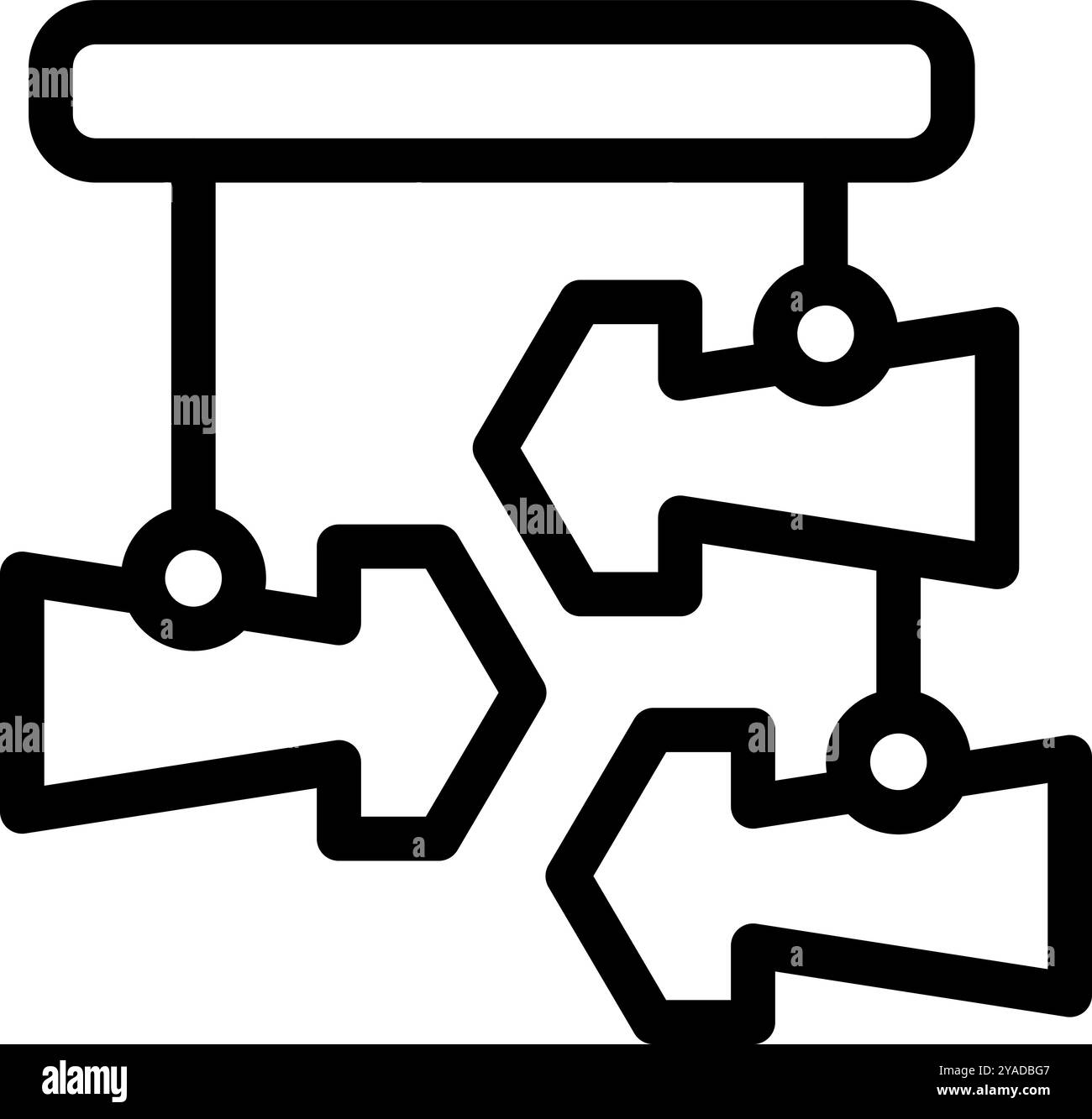 Icon of a simple stage lighting rig with spotlights pointing in different directions Stock ...