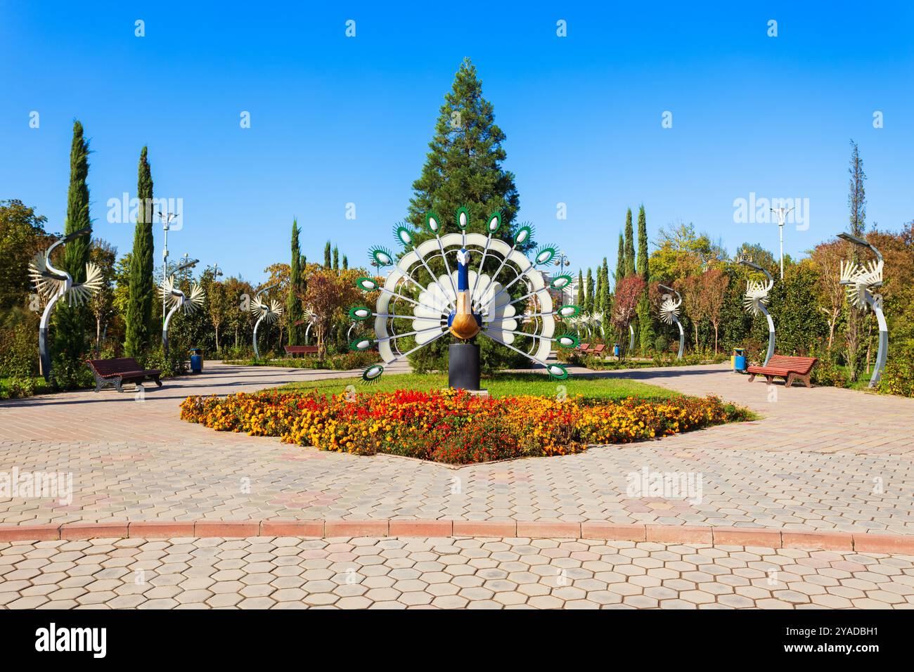 Dushanbe, Tajikistan - October 20, 2022: The statue of Rudaki at the ...