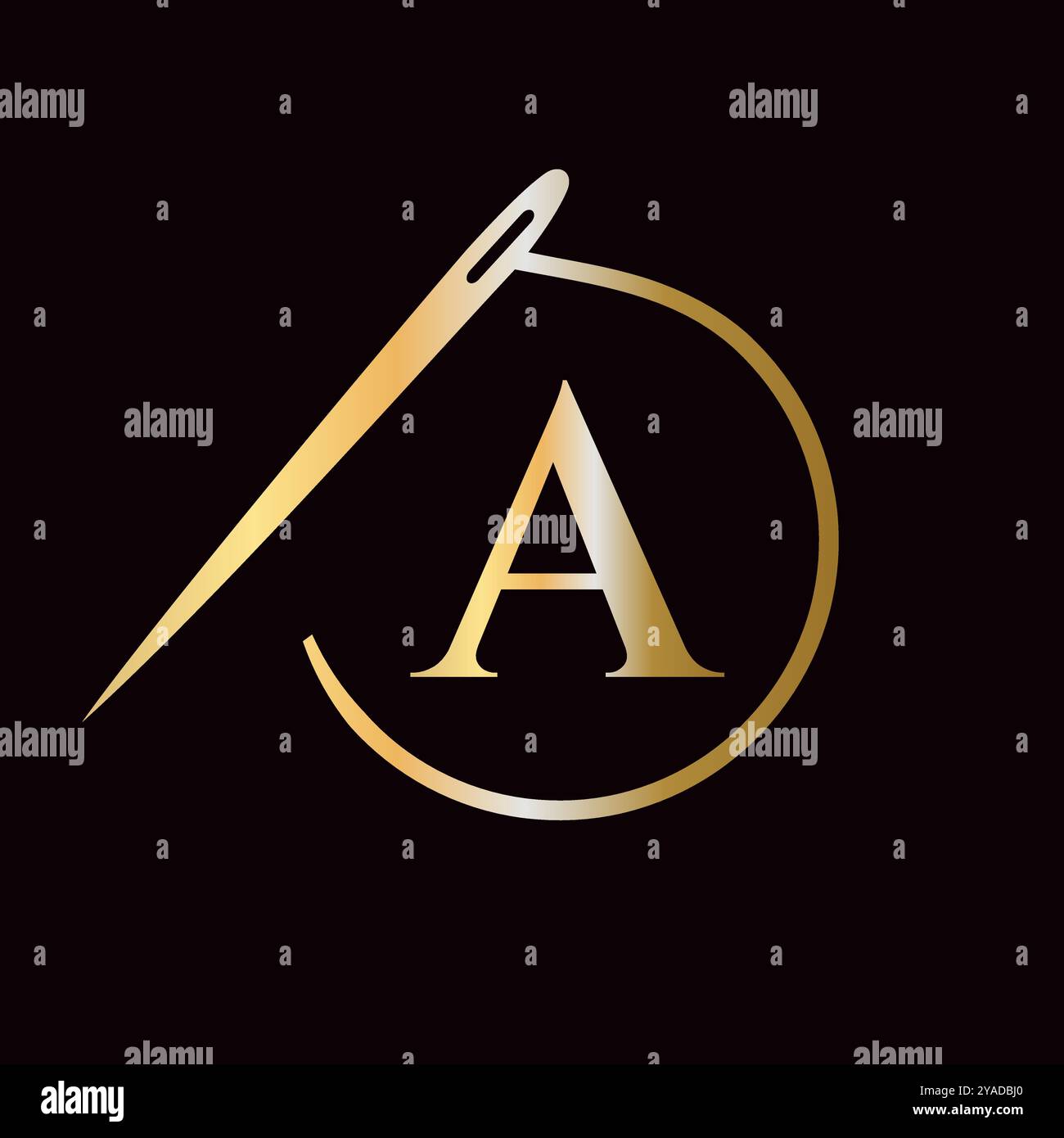 Letter A Tailor Logo, Needle and Thread Logotype for Garment, Embroider ...