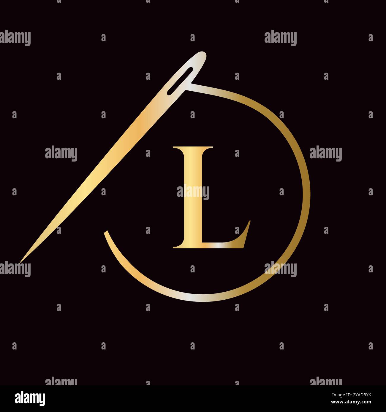 Letter L Tailor Logo, Needle and Thread Logotype for Garment, Embroider ...