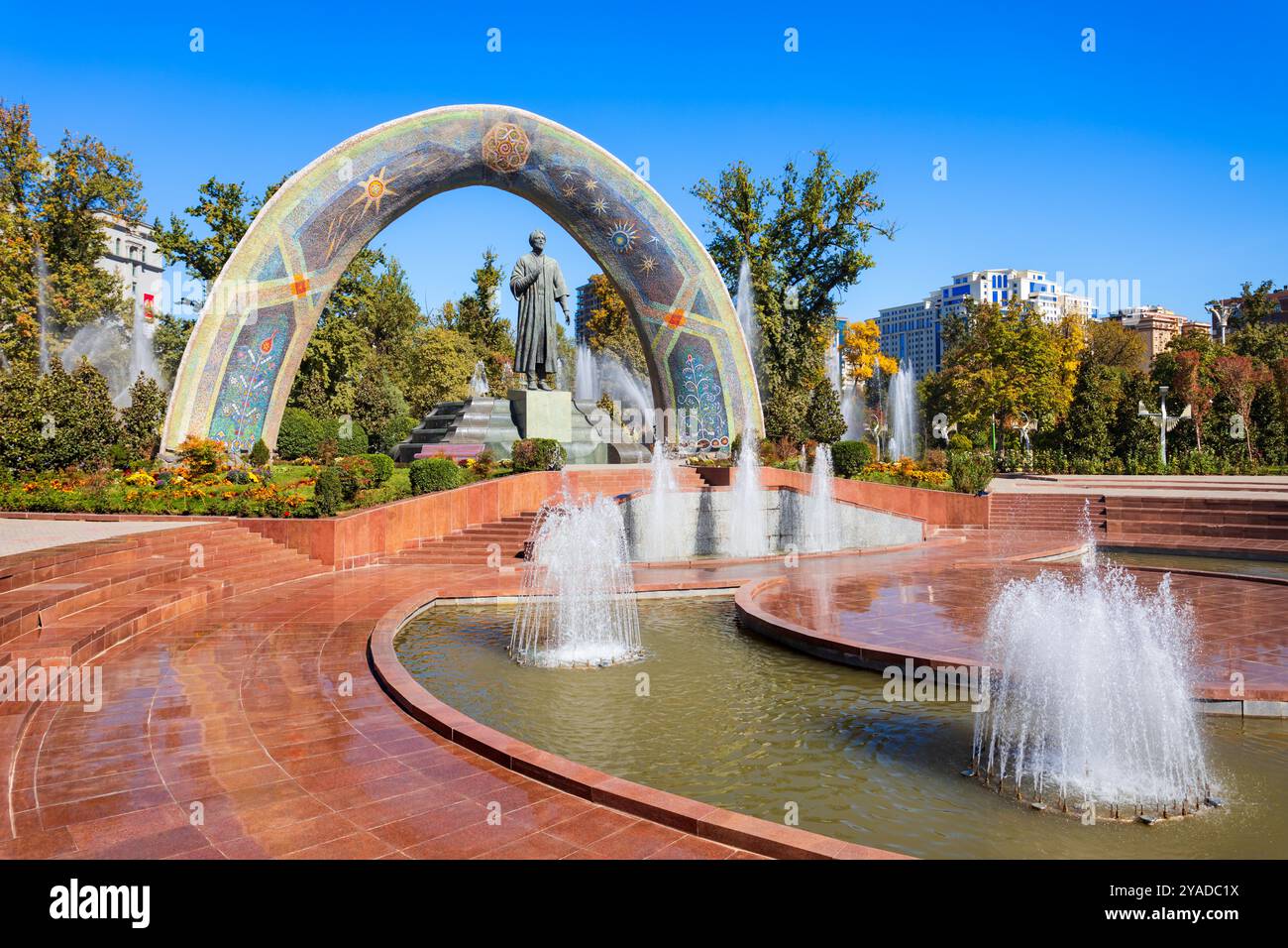 Dushanbe, Tajikistan - October 21, 2022: The statue of Rudaki poet at ...