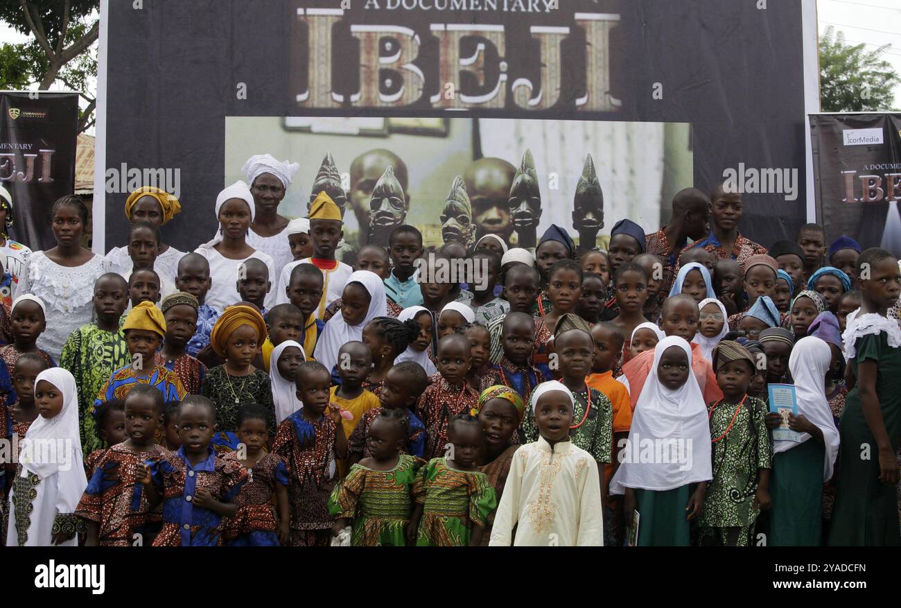 Twins pose for a photograph during the 2024 edition of the annual World ...