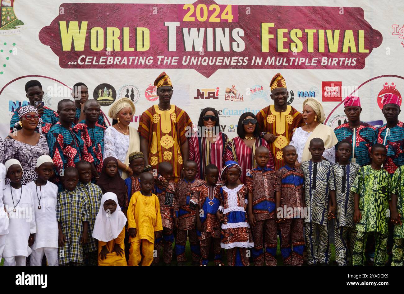 Twins pose for a photograph during the 2024 edition of the annual World ...