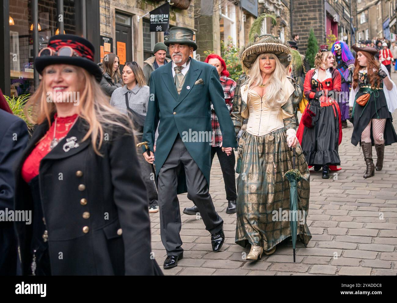 Steampunks attend the Haworth Steampunk Weekend, in the village of ...