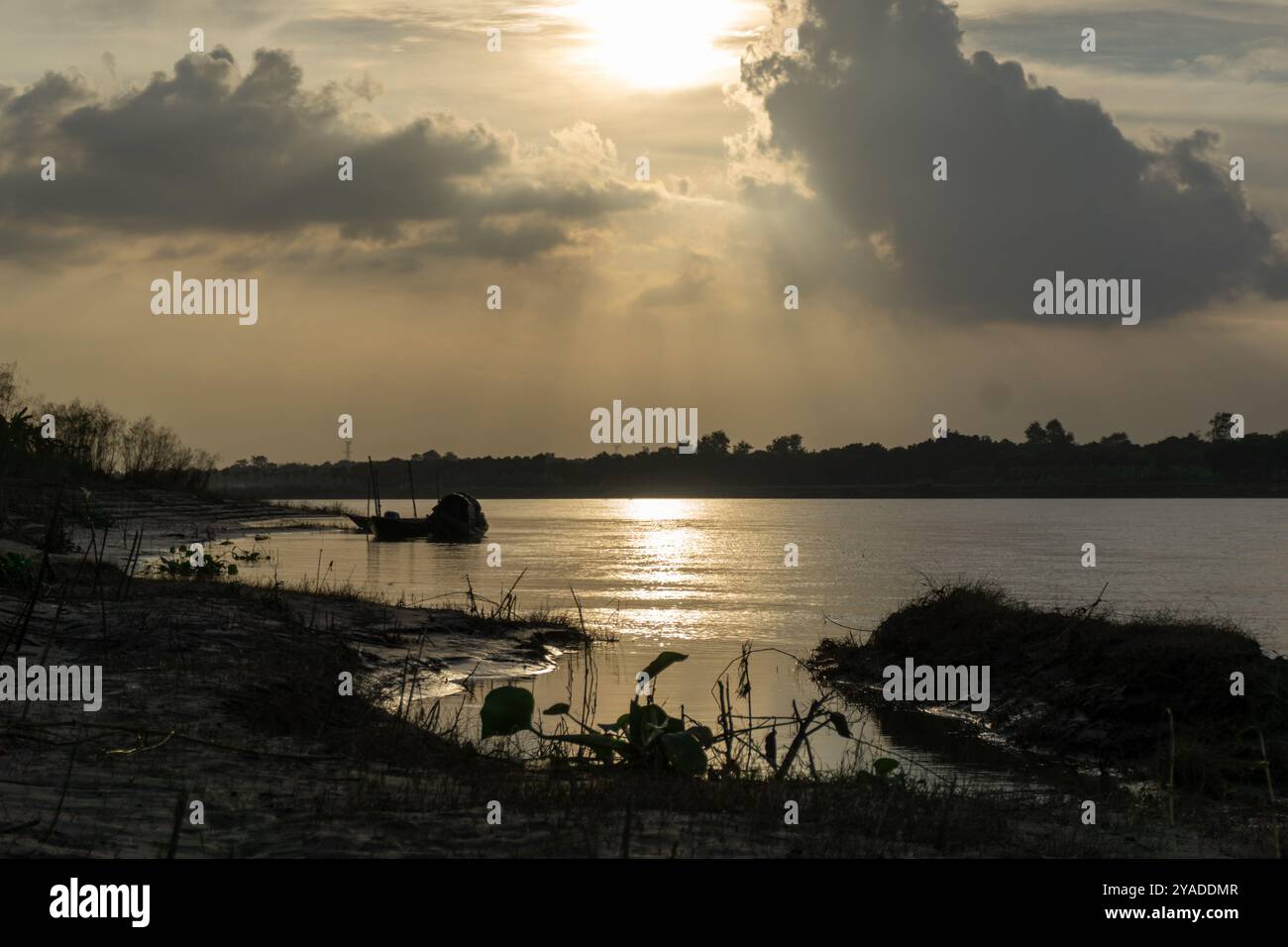 Gorai-Madhumati river of Bangladesh. Sand in the river. A background ...