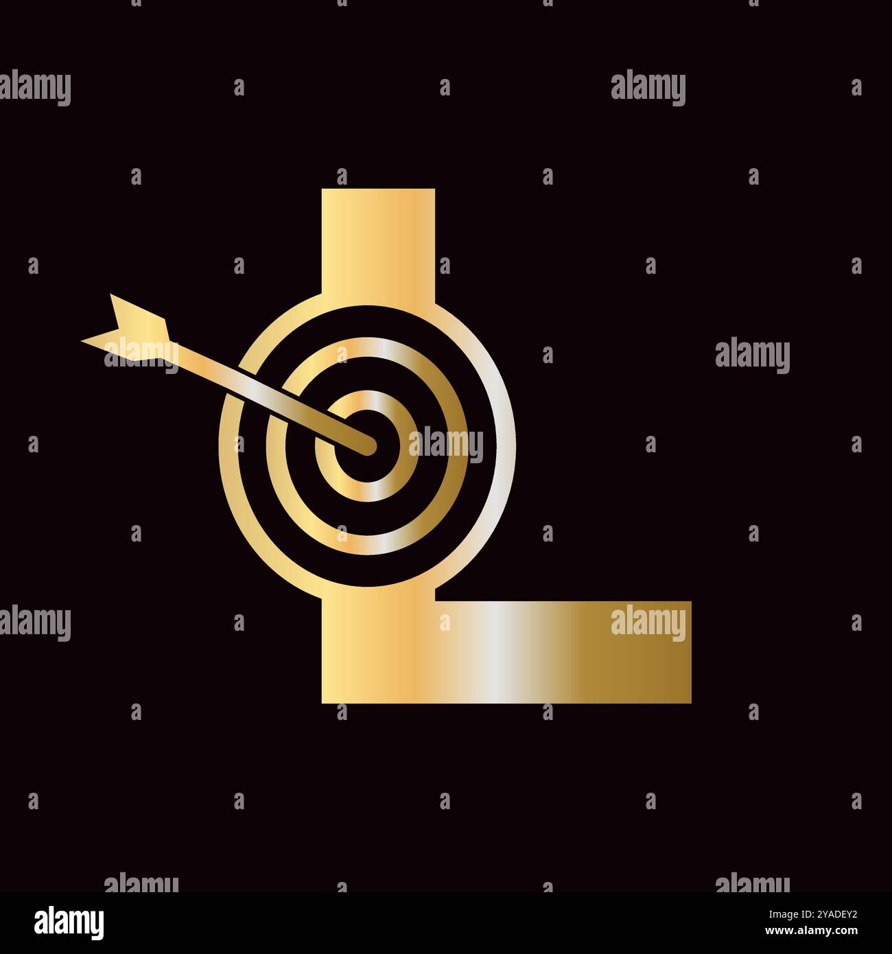 Letter L Success Logo Combine with Bow Target Icon Stock Vector Image ...