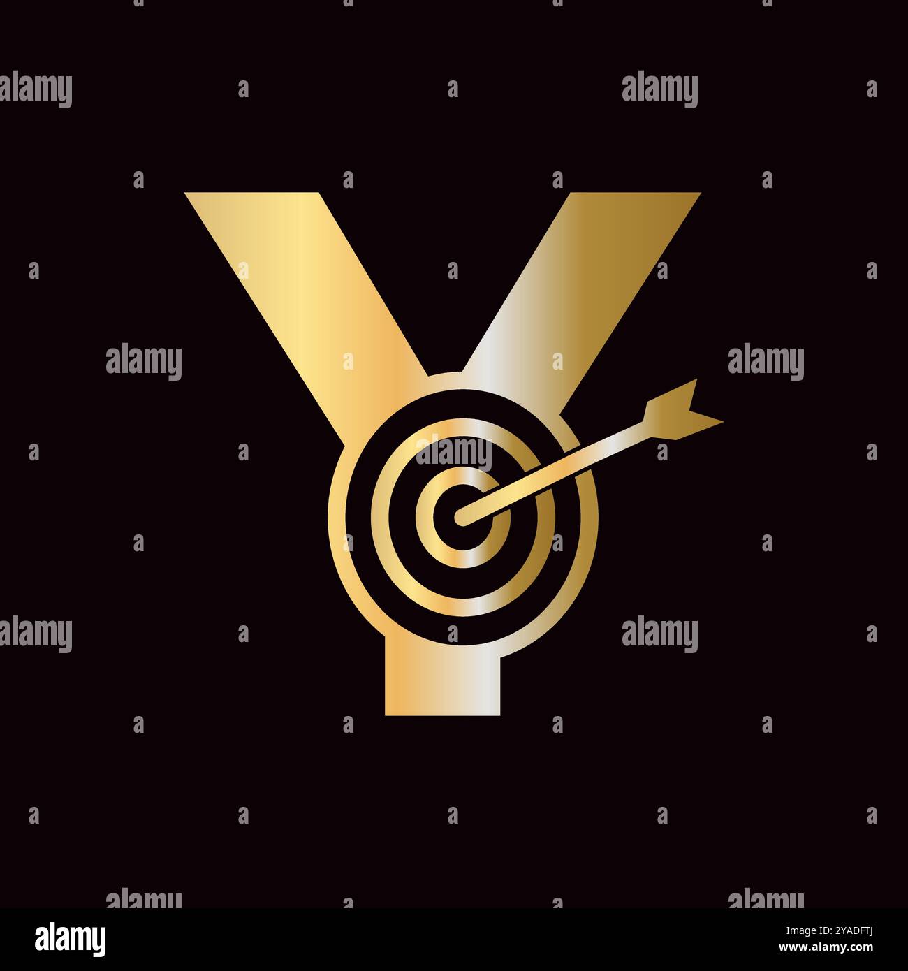 Letter Y Success Logo Combine with Bow Target Icon Stock Vector Image ...