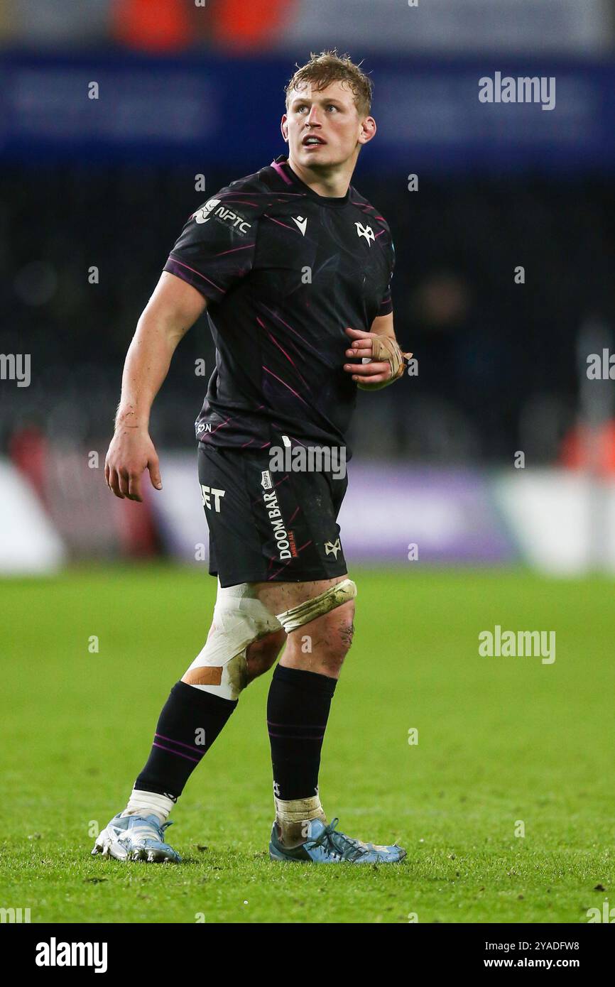 Swansea, UK. 12 October, 2024. Jac Morgan of Ospreys during the Ospreys ...